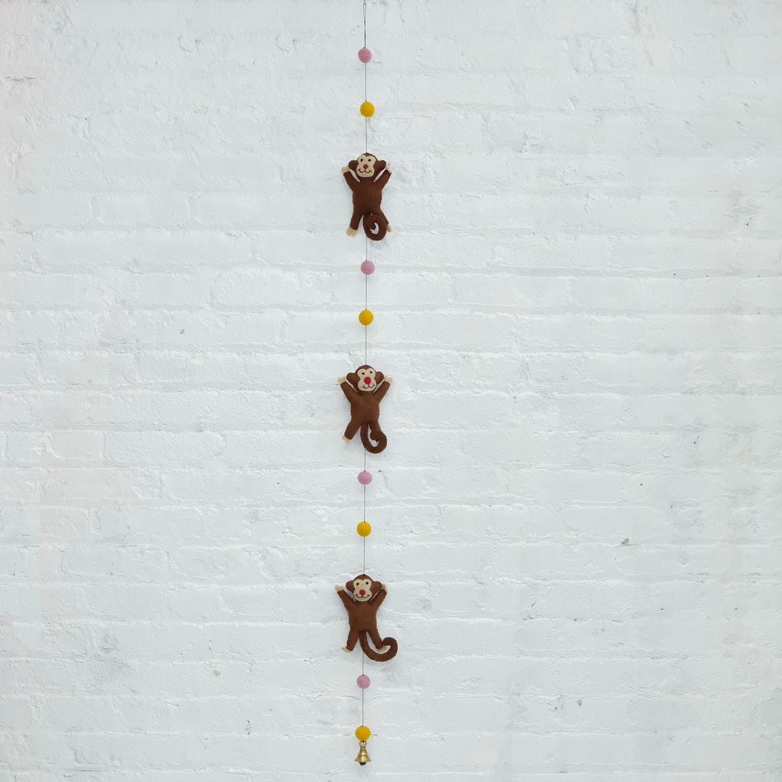 Felt Stuffed Monkey Garland, Nursery Decoration, Party Accessories ...