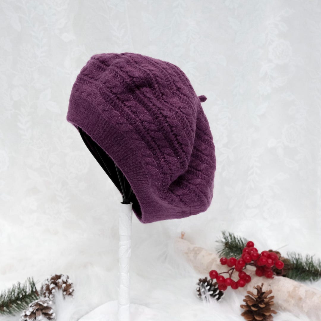 Slouchy Beret Hat, Crochet Beret, Fall Fashion, French Beret, Oversized ...