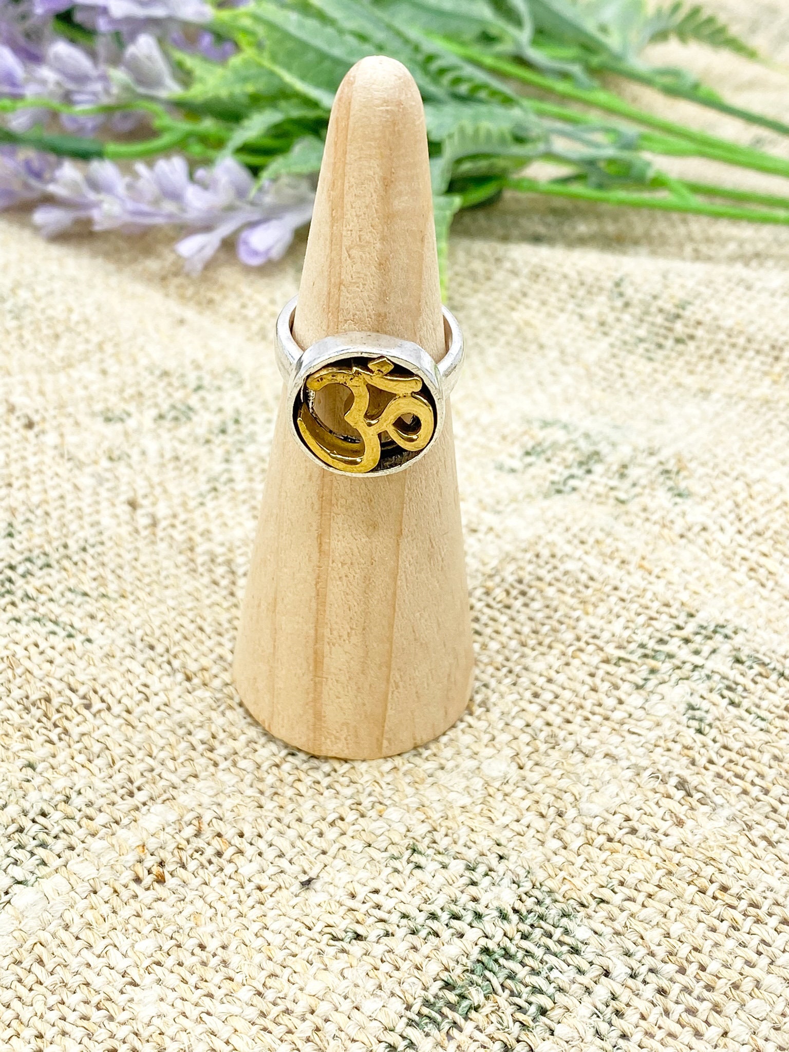 Om Rings, Round Shaped Aum Rings, Sterling Silver Ring, Gold Filled ...