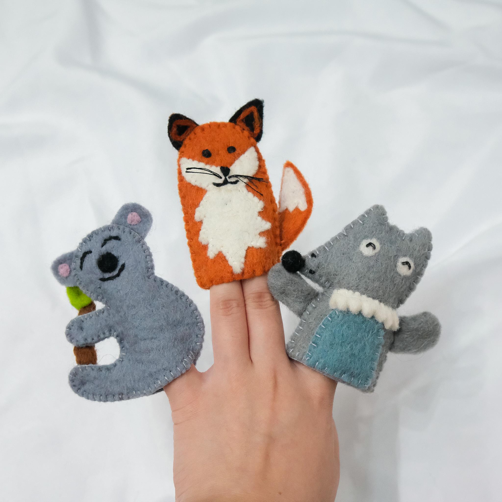 Safari Animal Felted Finger Puppet, Jungle Animal Finger Puppet ...