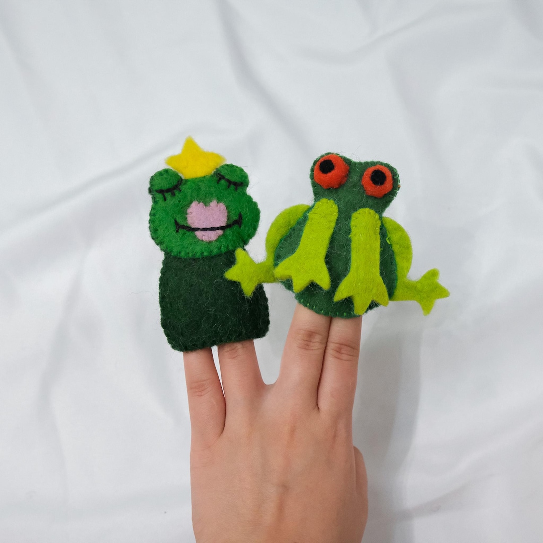 Felt Frog Finger Puppet, Pretend Play, Storytelling for Kids, Handmade ...