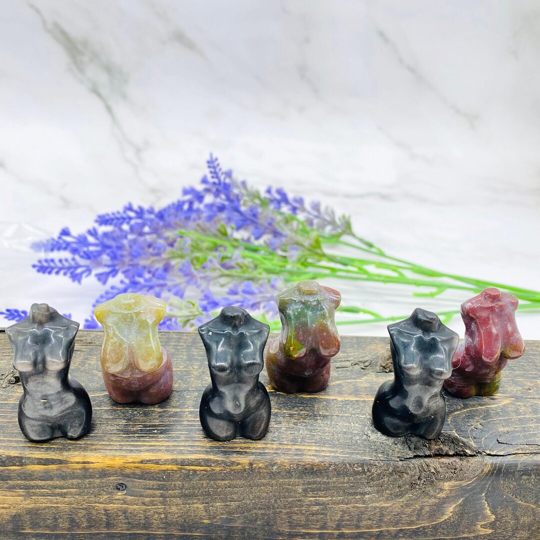 Female Body Crystal, Gold Sheen Obsidian/ Ocean Jasper Crystal Female ...