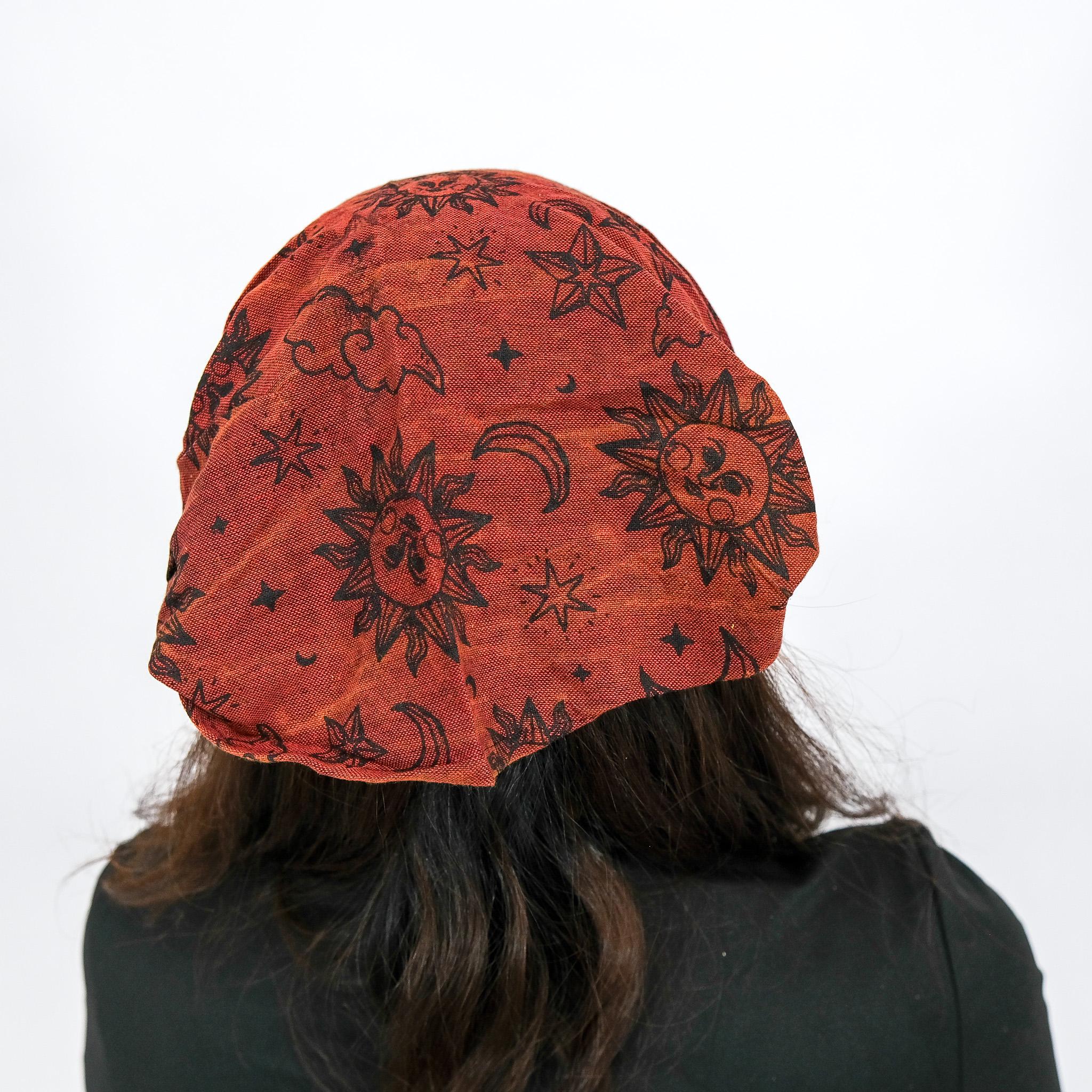 Celestial Cotton Head Wrap, Handmade Boho Hippie Hair Wrap, Bohemian ...