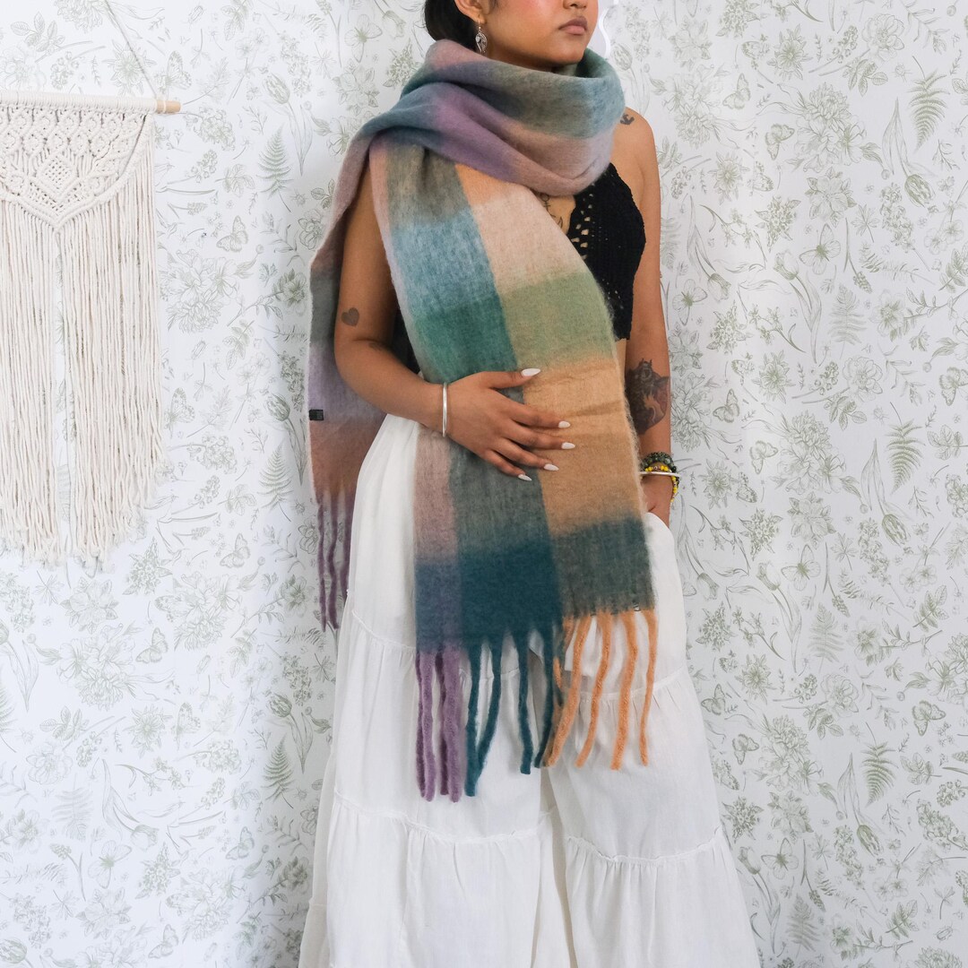 Plaid Check Scarf, Long Shawls, Warm Soft Unisex Scarf, Cashmere Feel ...