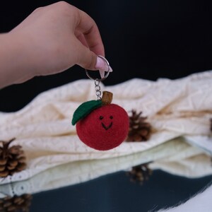 Felt Fruits Keychain, Fruits Themed Decorations, Wool Felted Apple ...