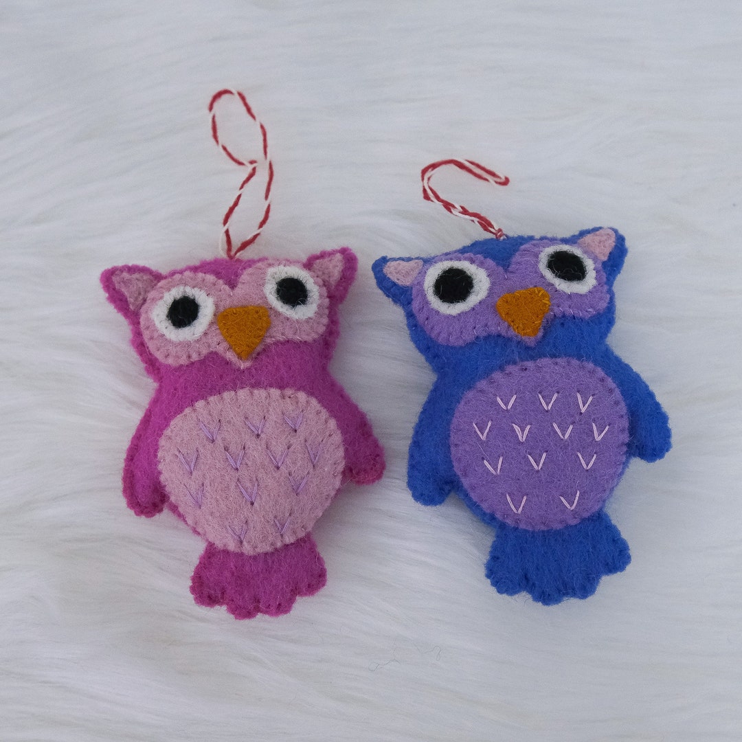 Felt Christmas Owl, Needle Felted Owl, Holiday Ornaments, Gift for ...
