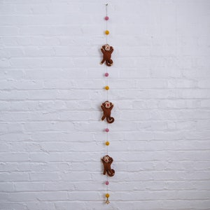 Felt Stuffed Monkey Garland, Nursery Decoration, Party Accessories ...