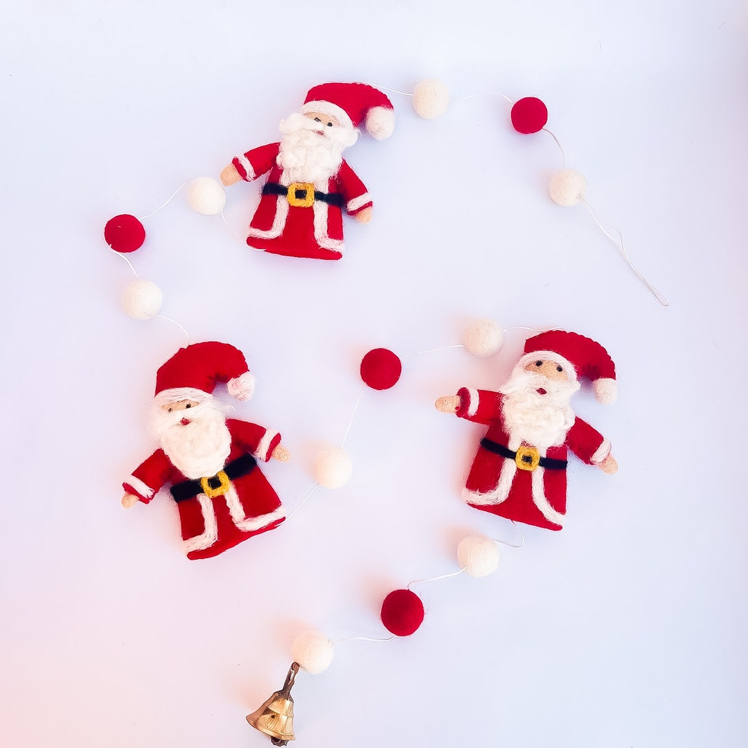 Santa Claus Felt Hanging, Eco Friendly Santa, Handmade Felt Decoration ...