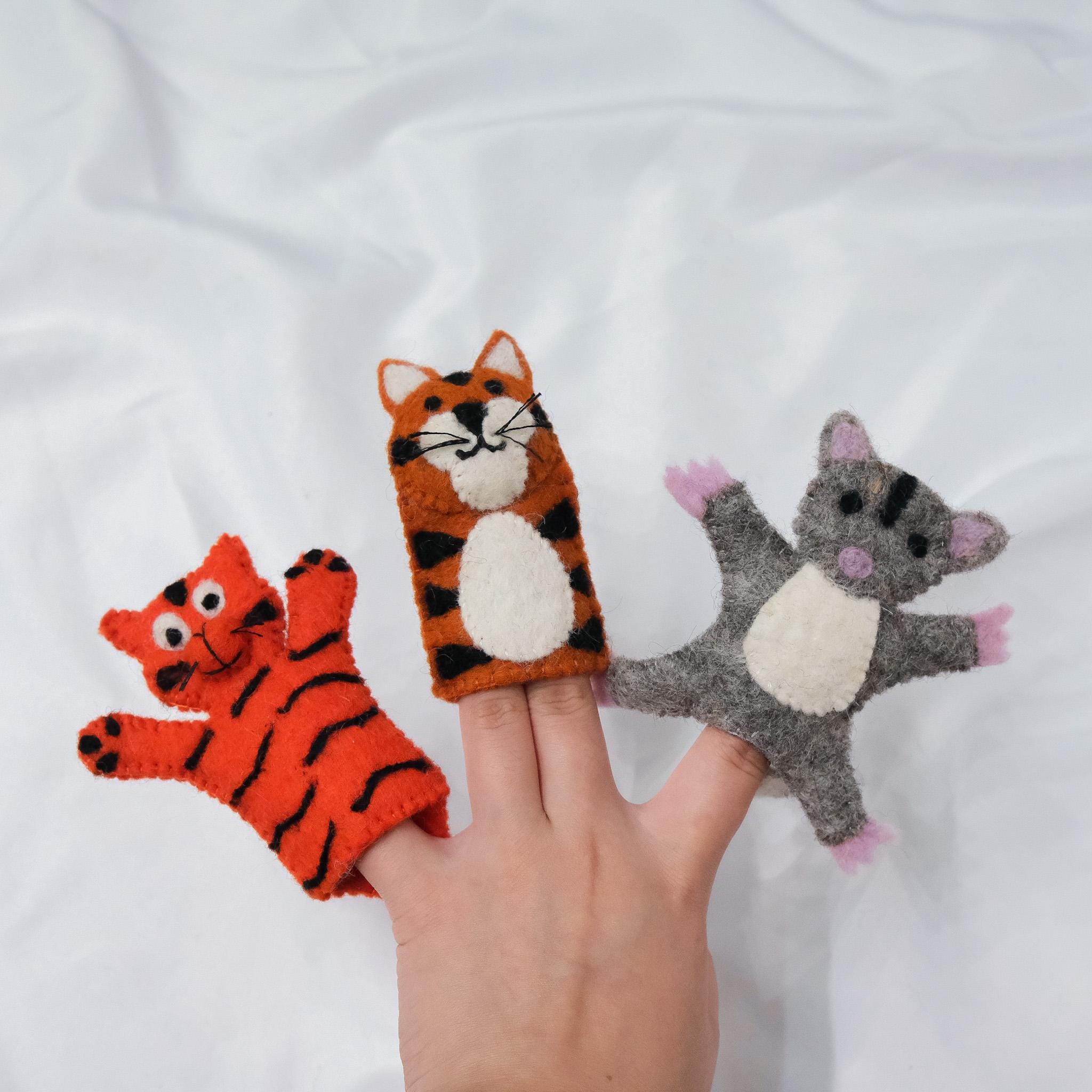 Safari Animal Felted Finger Puppet, Jungle Animal Finger Puppet ...