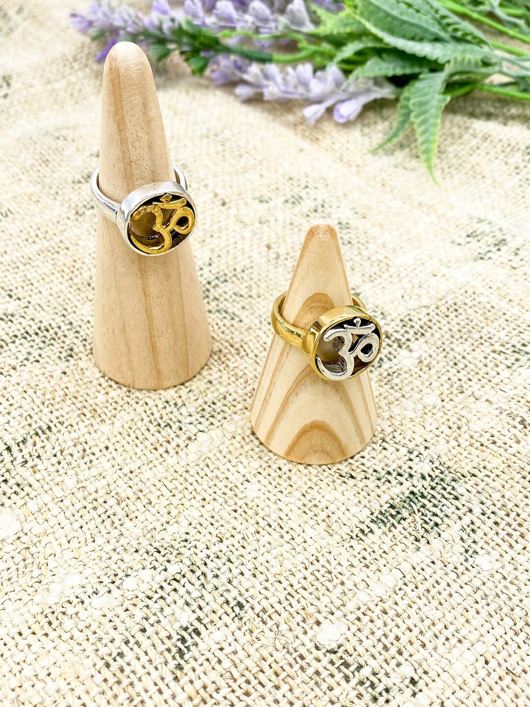 Om Rings, Round Shaped Aum Rings, Sterling Silver Ring, Gold Filled ...