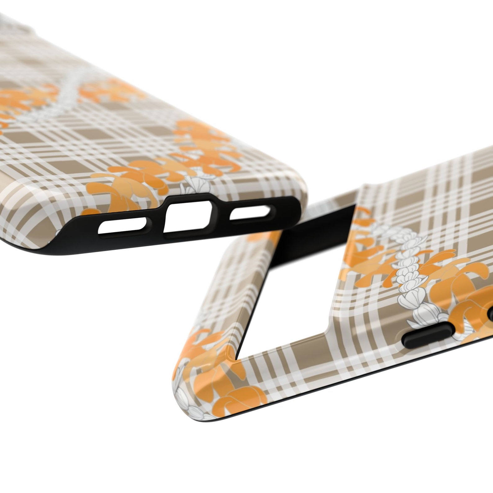 Puakenikeni Lei and Pikake Lei on Taupe Palaka Print Phone Case ...