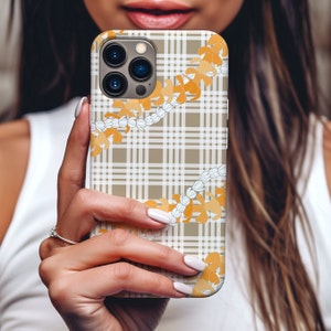 Puakenikeni Lei and Pikake Lei on Taupe Palaka Print Phone Case ...