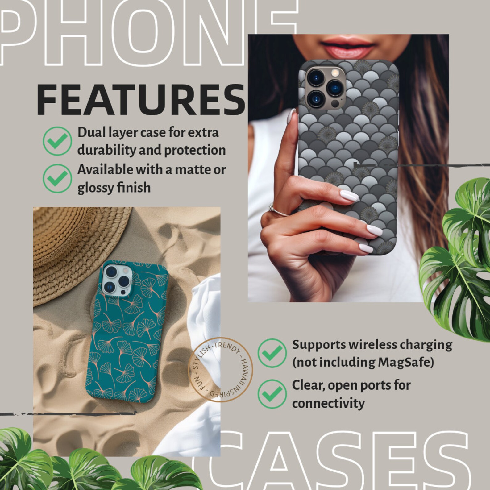 Puakenikeni and Pikake Lei on Pink Palaka Print Print Phone Case ...