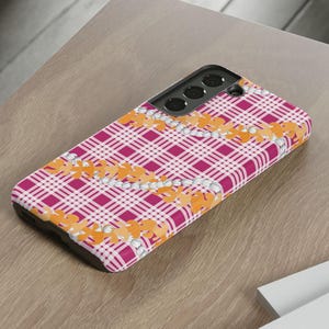 Puakenikeni and Pikake Lei on Pink Palaka Print Print Phone Case ...