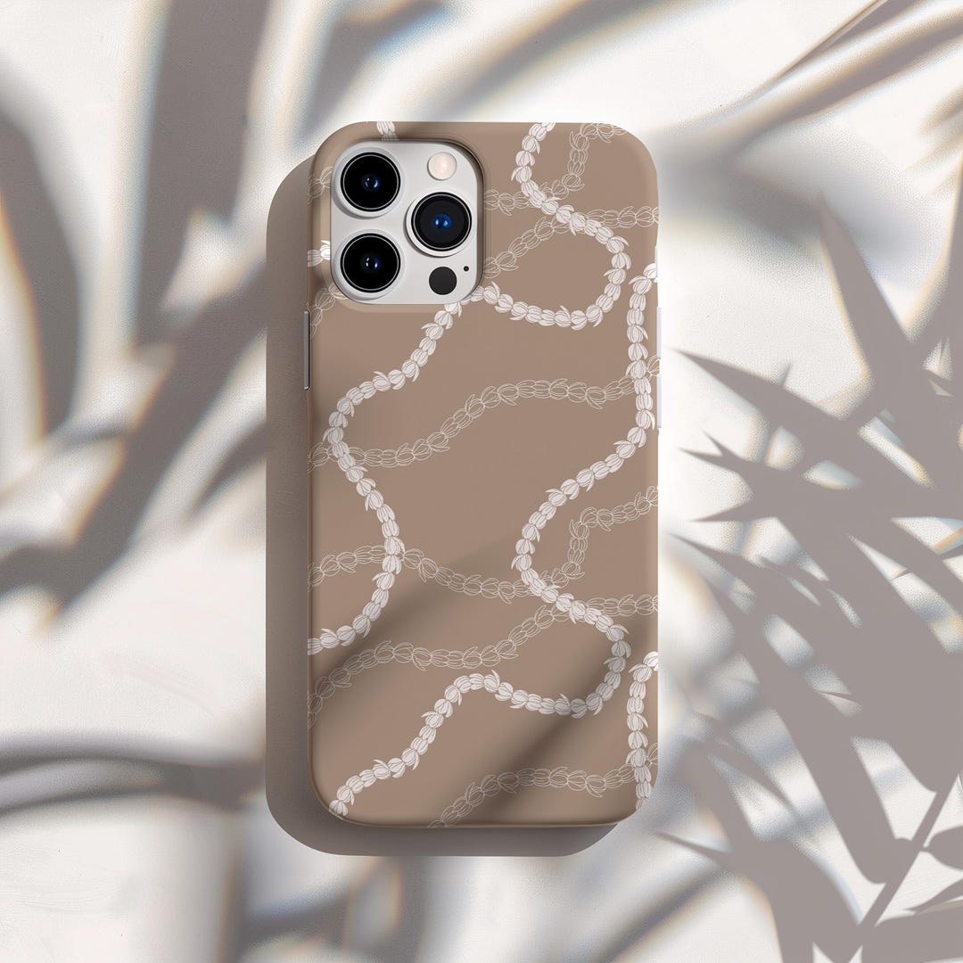Pikake Leis Print Phone Case on a Khaki Colored Background - Giftable ...