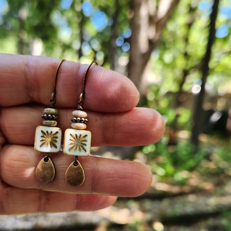 Tile Earrings - Etsy