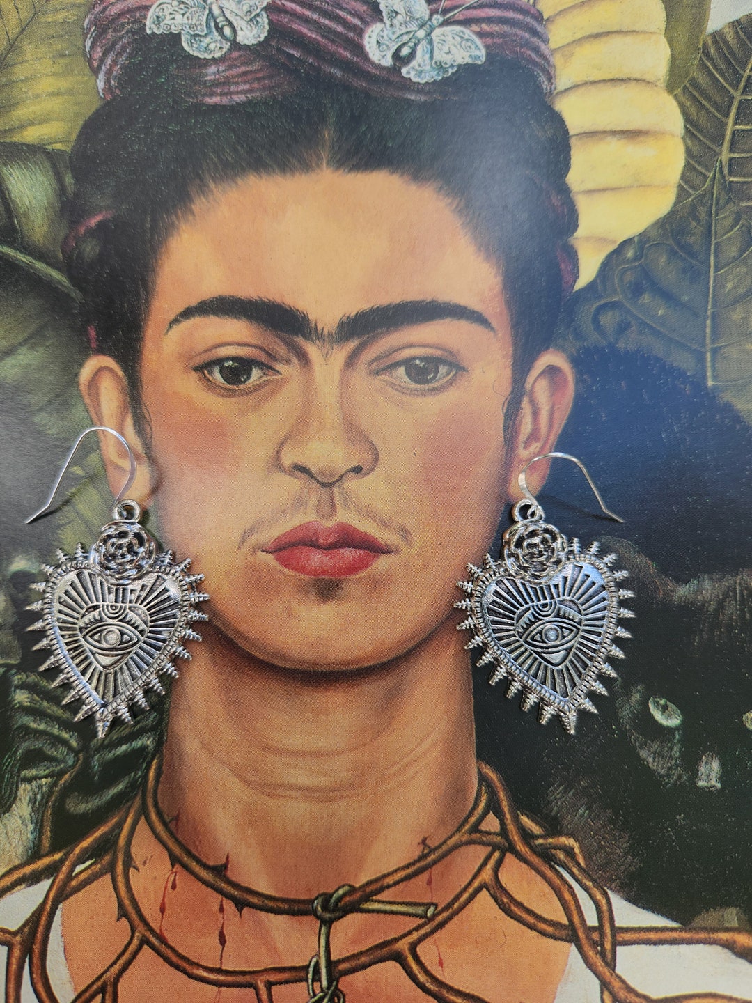 Frida Kahlo Heart Milagro Earrings, More Than 50 Sold, Best Seller ...