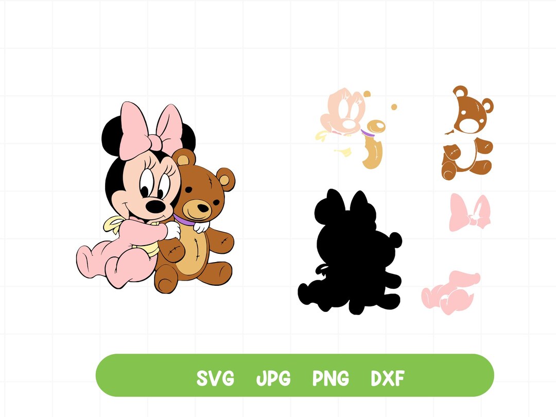 Minnie Baby SVG, Cute Minnie and Toys PNG and JPG, Minnie Baby ...