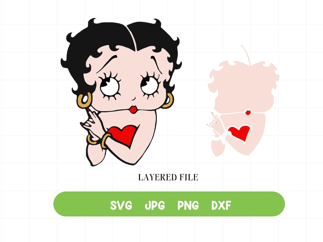 Betty Boop Layered SVG, Betty Boop PNG, Cute Boop Svg, Betty Boop ...