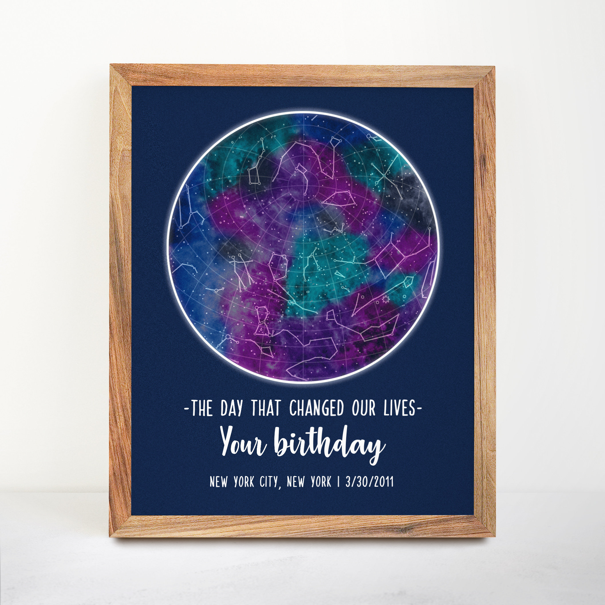 ACCURATE Custom Star Map by Date Personalised Sky Map - Etsy UK