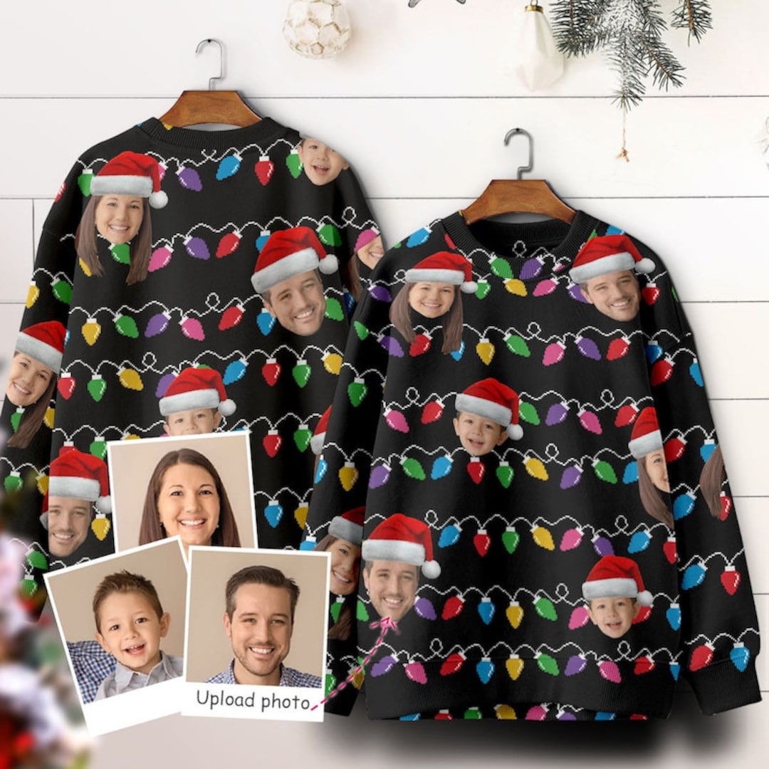 Custom Face Ugly Sweater Christmas,christmas Sweatshirt,couples Gift ...