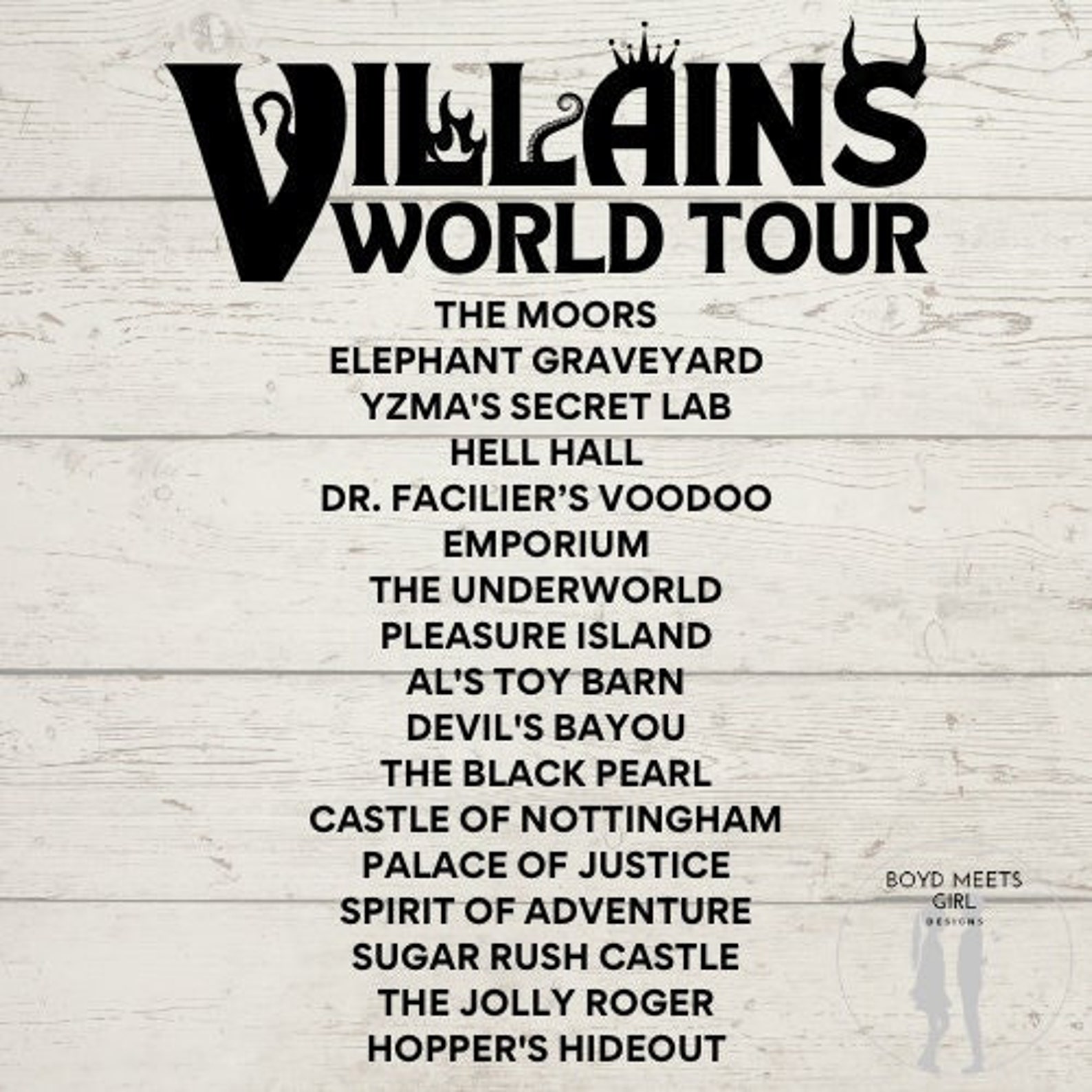 Villains World Tour Band Tee SVG, Png, Pdf - Digital File - Shirt File ...