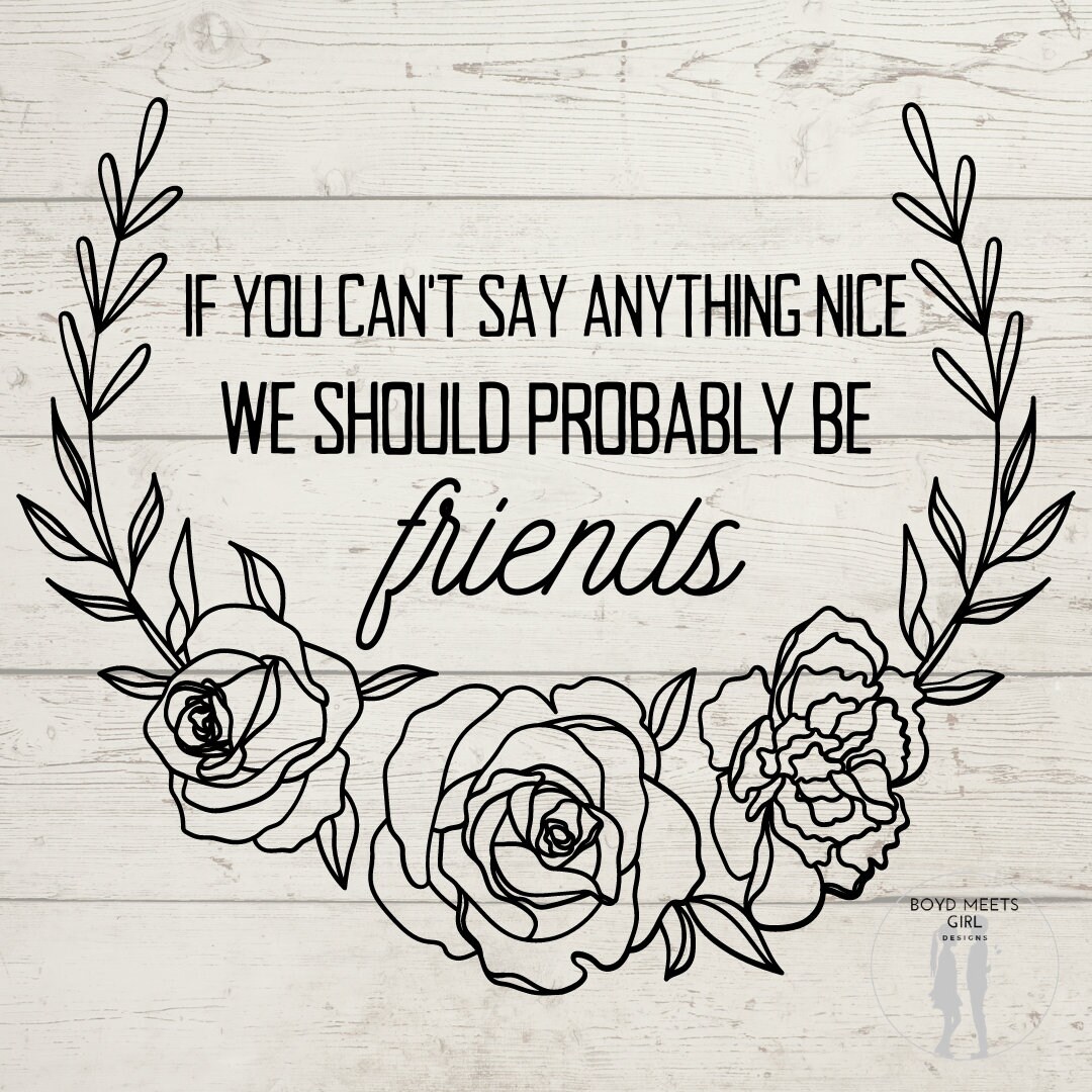 If You Can't Say Anything Nice SVG, Png, Pdf - Sassy Friends Svg - Etsy