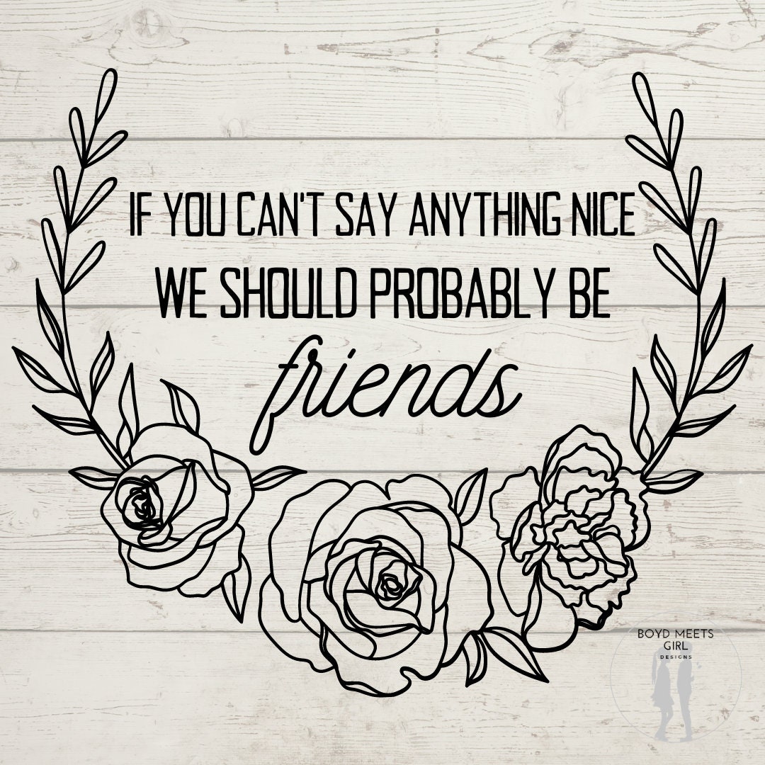 If You Can't Say Anything Nice SVG, Png, Pdf - Sassy Friends Svg - Etsy