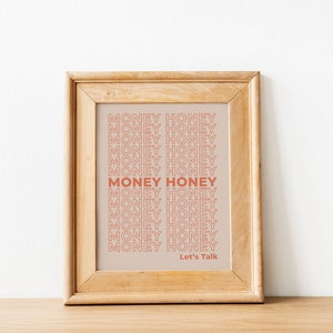 Let's Talk Money Honey - Money Motivation Digital Download Art Print - Etsy