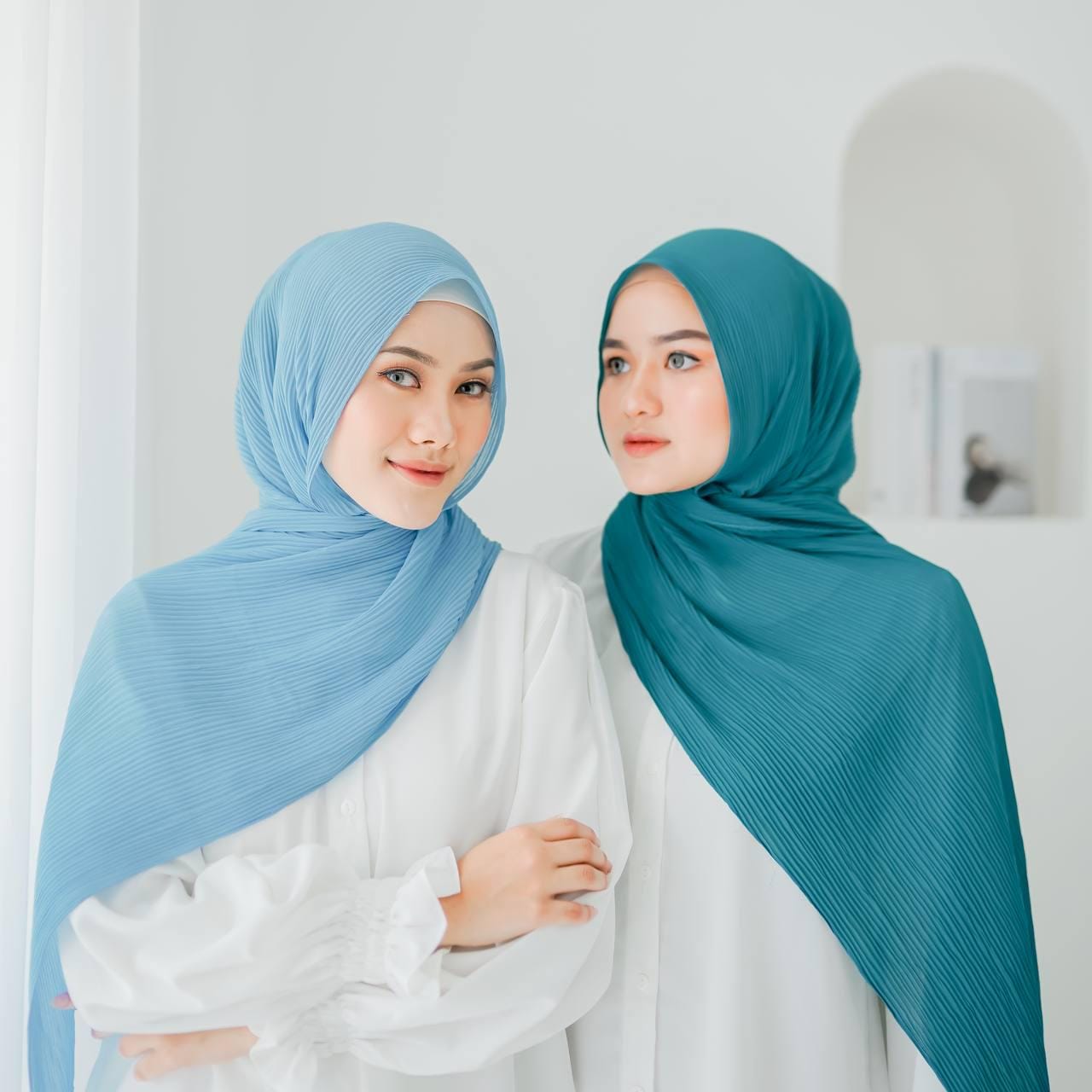 CYRA Scarf, 40 Colors Pleated Hijab Shayla, Textured Plissé Headscarf ...