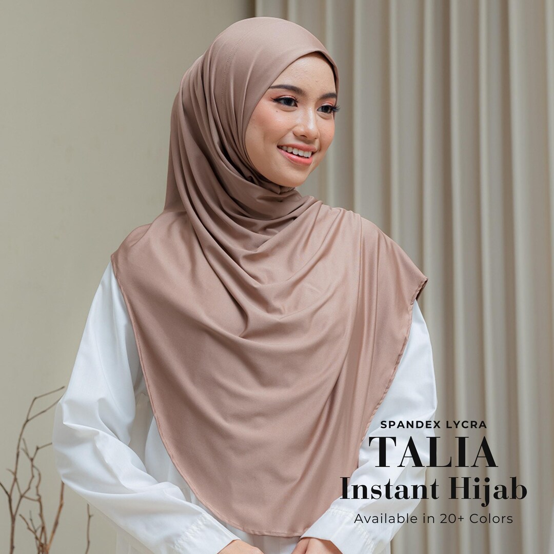 TALIA Instant Hijab, Quick Easy Wear, Slip-on, No Pin Travel Hijab One ...