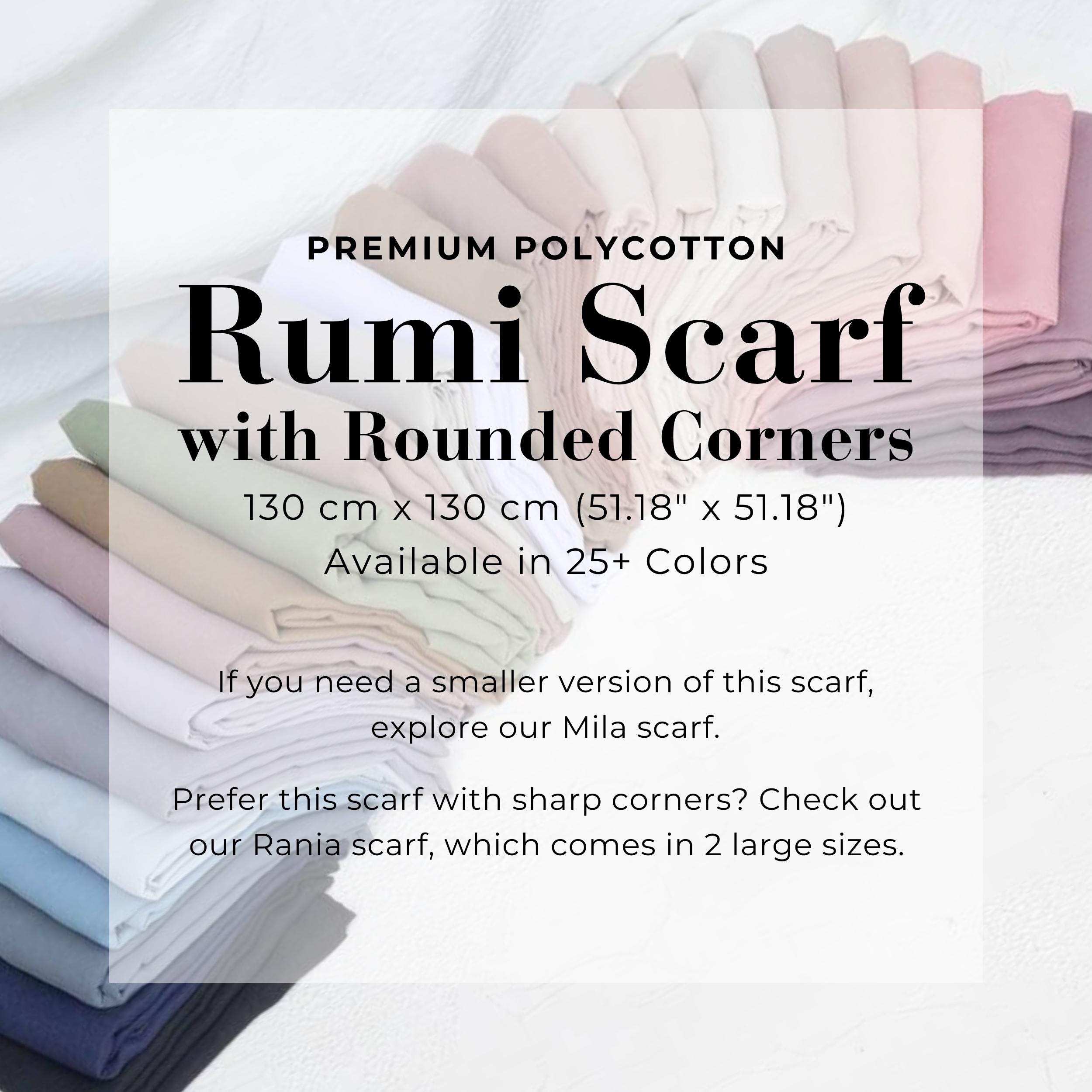 RUMI Scarf With Rounded Corners, Large Square Hijab Scarf, Lightweight ...