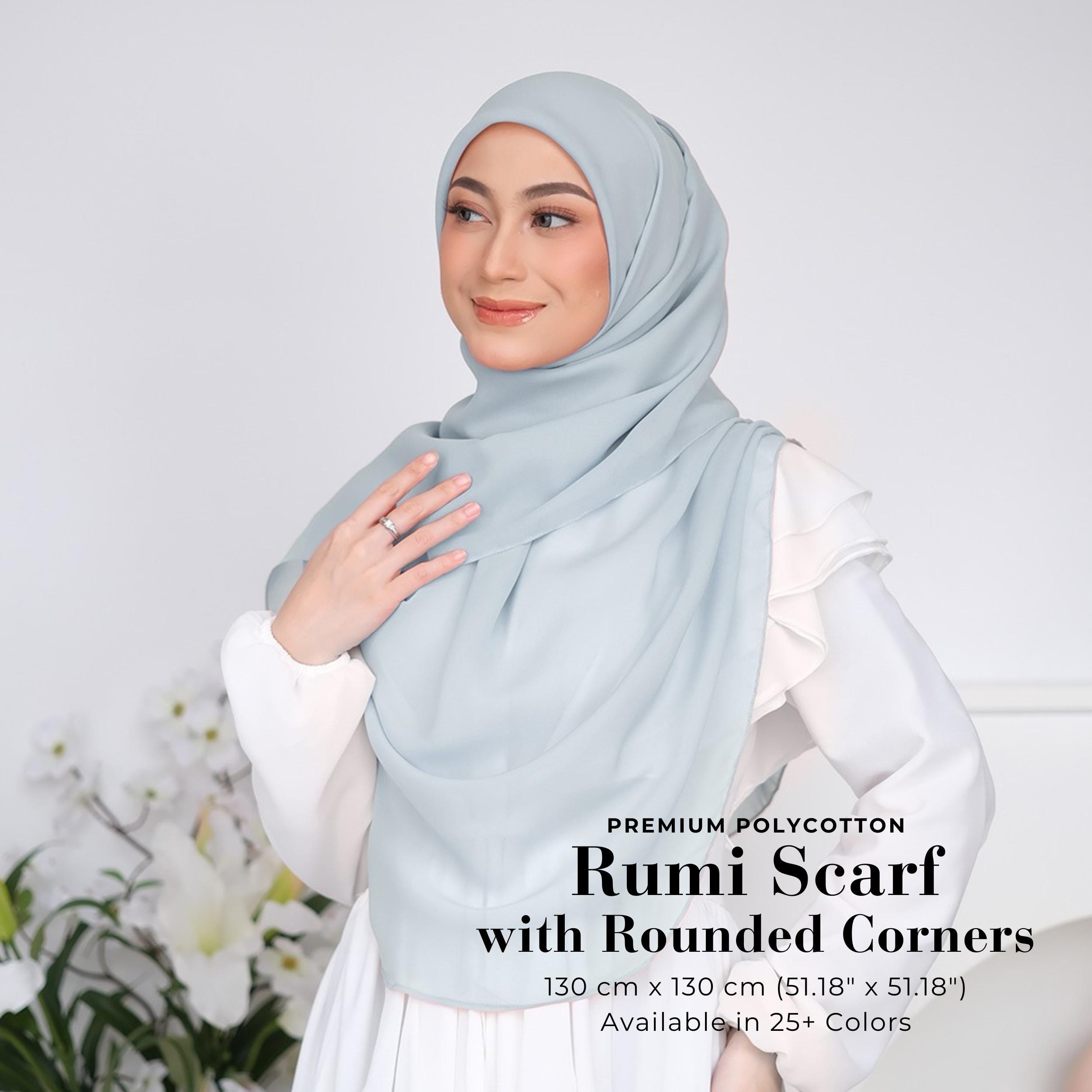 RUMI Scarf With Rounded Corners, Large Square Hijab Scarf, Lightweight ...