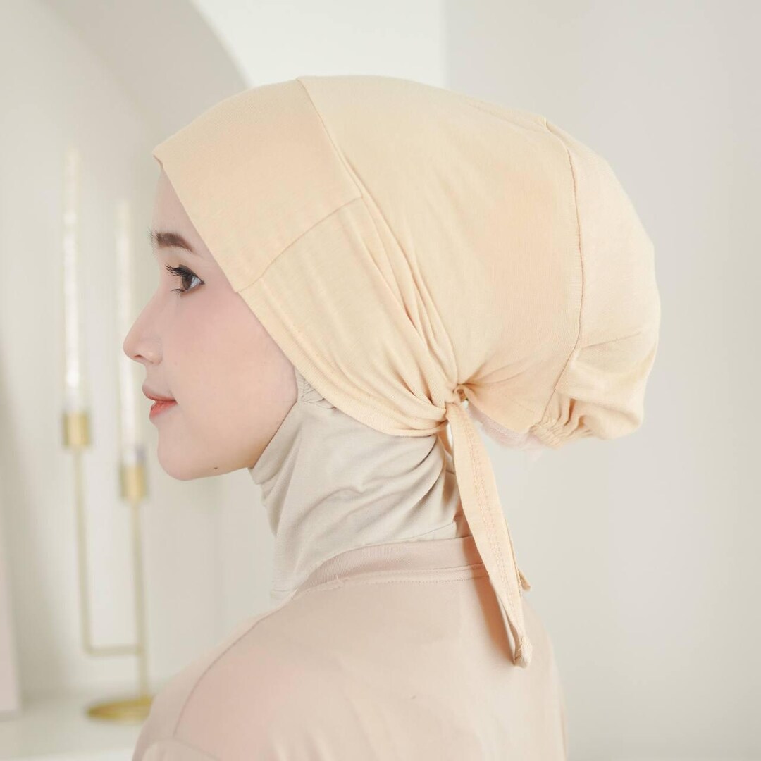 NAMIA No-slip Tie Back Cap: 7 Colors Rayon Inner Hijab Underscarf With ...