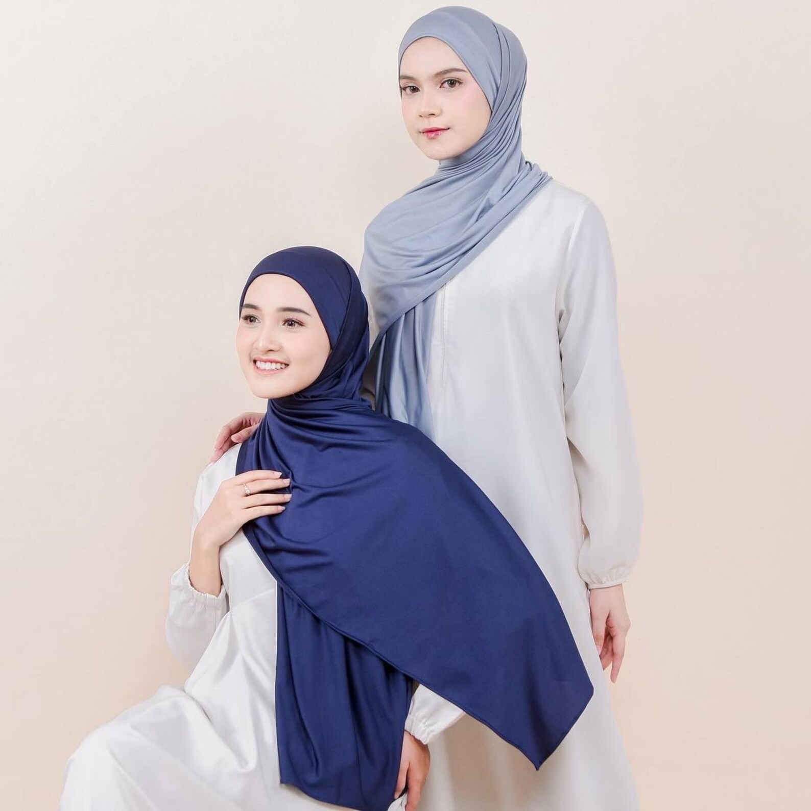 NAJLAA Semi-instant Hijab Scarf With Back Ties, 12 Colors Jersey Hijab ...