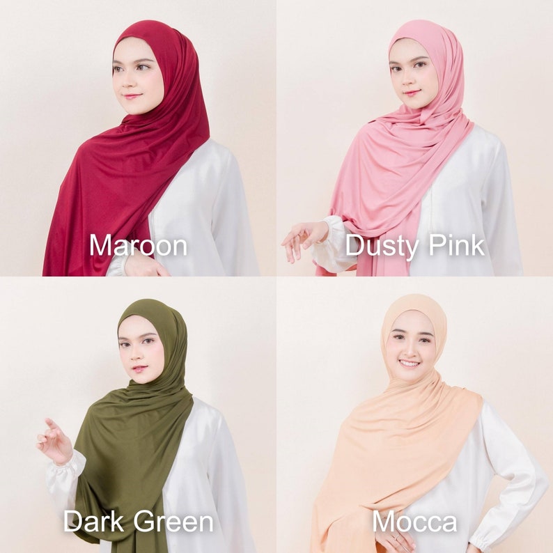 RAHILAH Instant Hijab, 12 Colors Jersey Hijab Shawl, Quick Easy Wear No ...