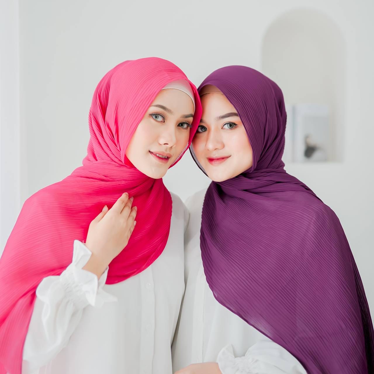 CYRA Scarf, 40 Colors Pleated Hijab Shayla, Textured Plissé Headscarf ...
