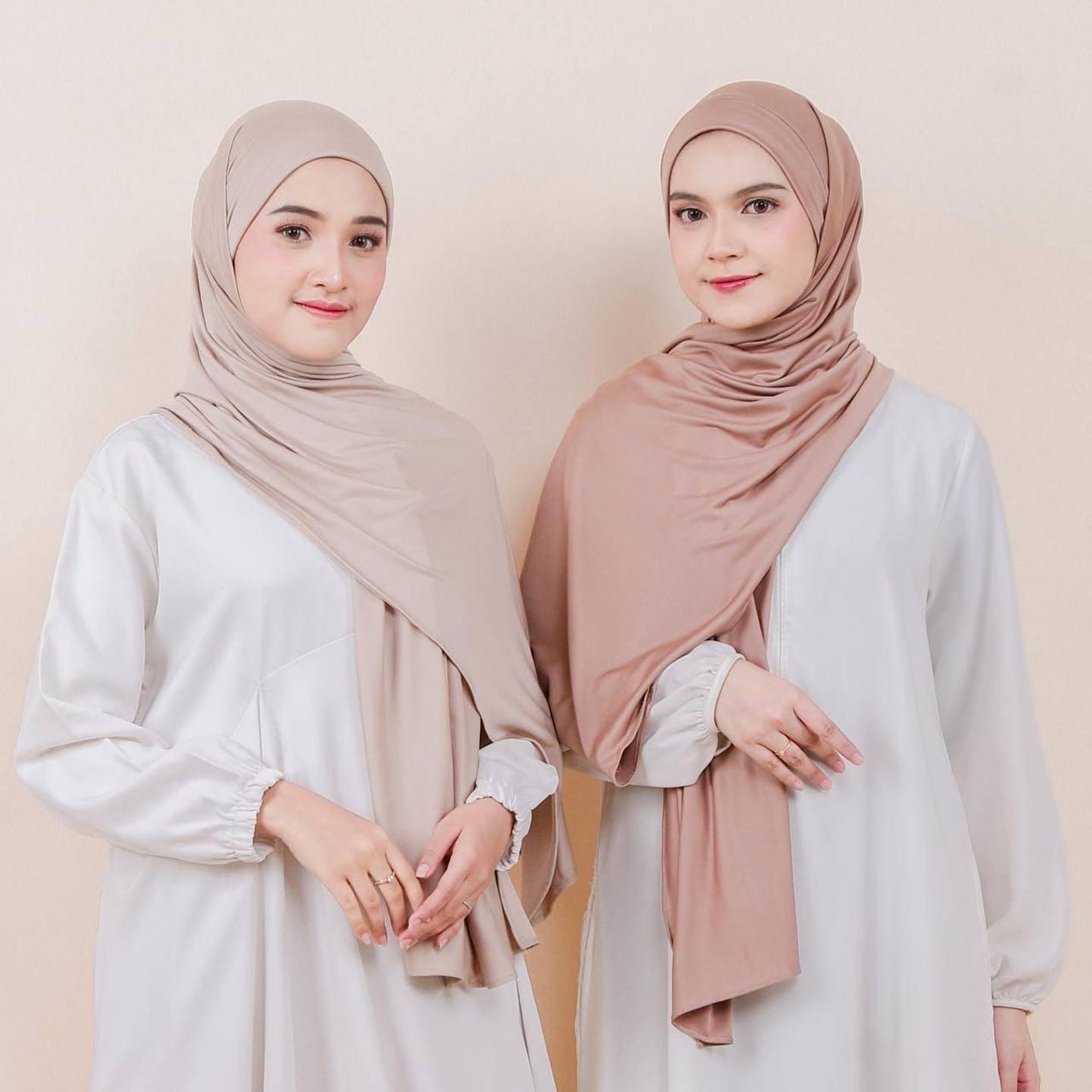 NAJLAA Semi-instant Hijab Scarf With Back Ties, 12 Colors Jersey Hijab ...