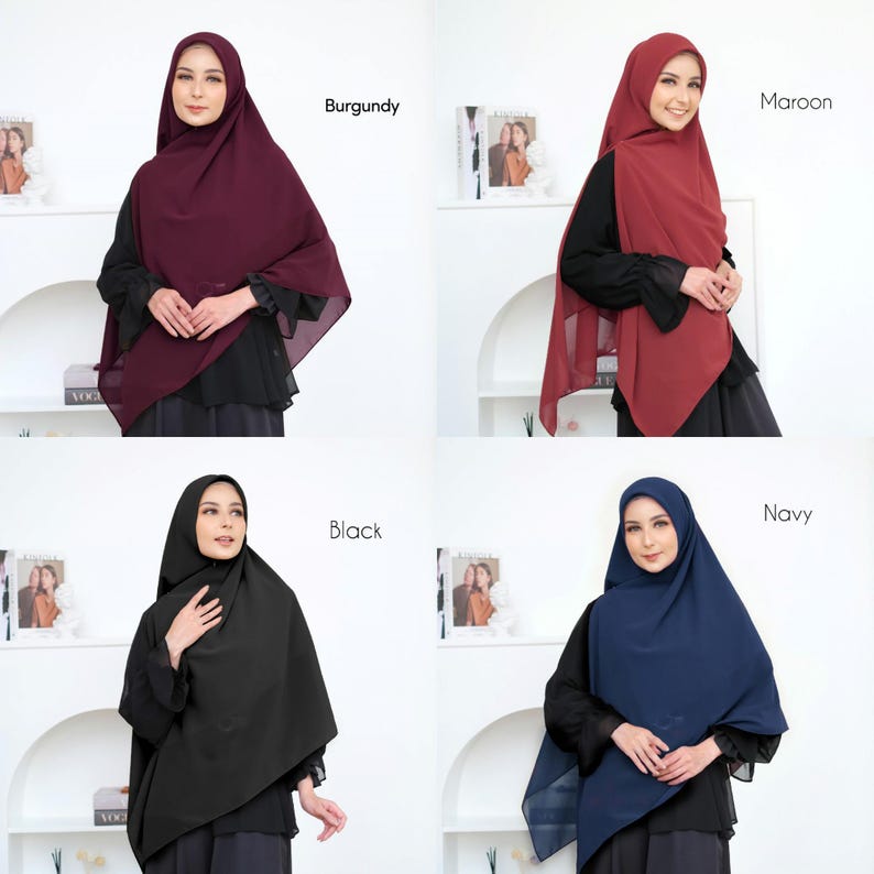 YASMINA Instant Hijab, 22 Colors Premium Ceruti Babydoll Khimar Hijab ...