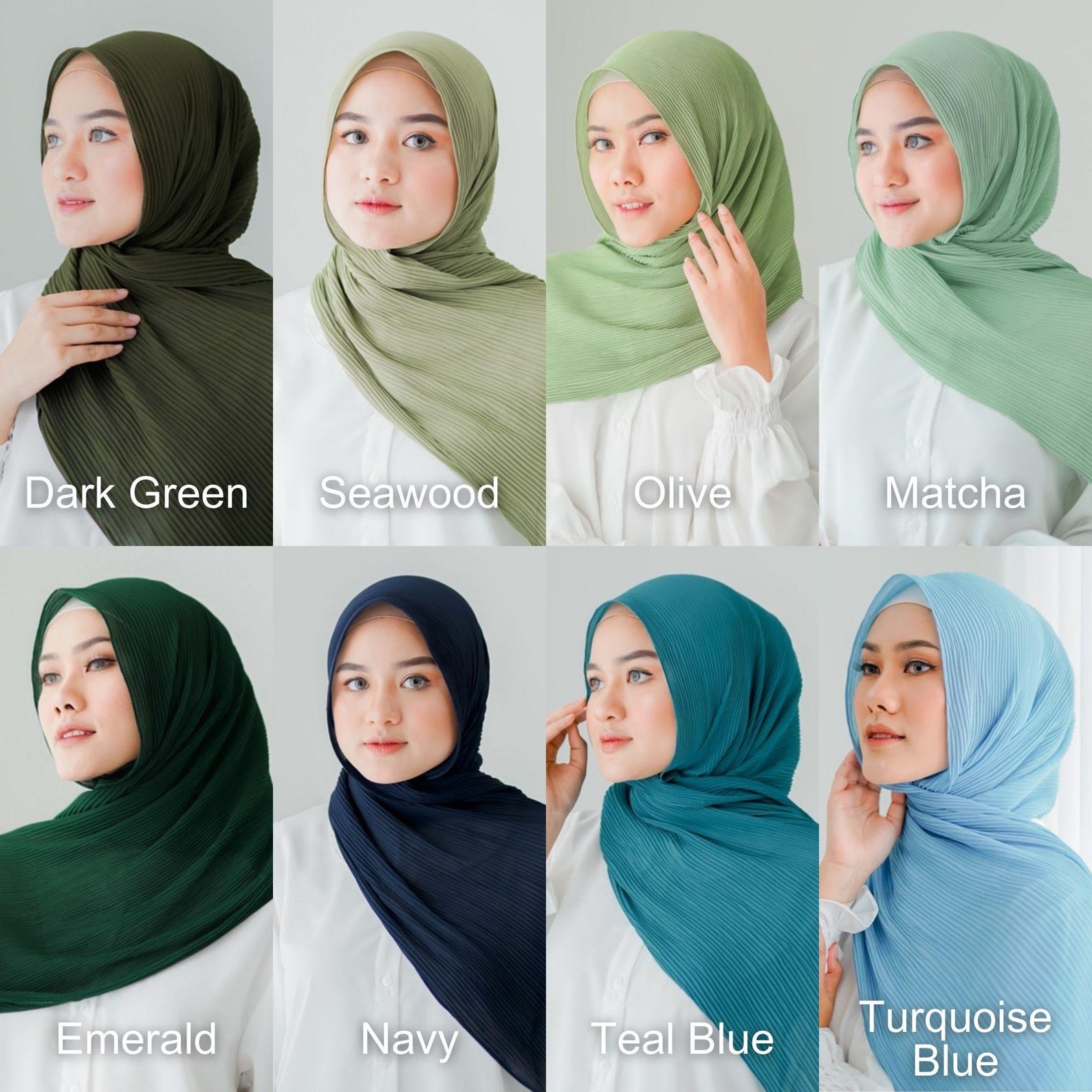 CYRA Scarf, 40 Colors Pleated Hijab Shayla, Textured Plissé Headscarf ...