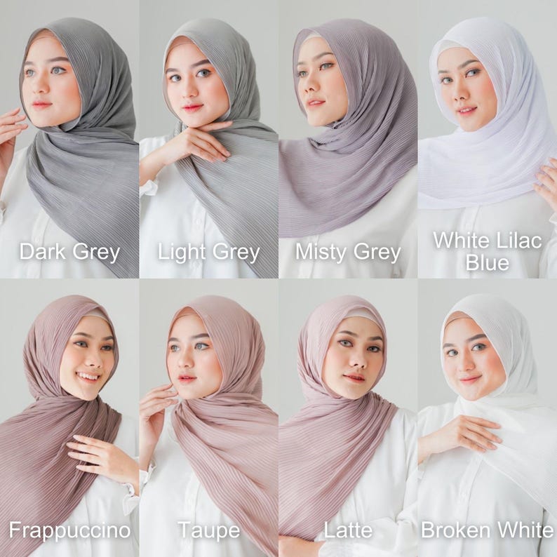 CYRA Scarf, 40 Colors Pleated Hijab Shayla, Textured Plissé Headscarf ...