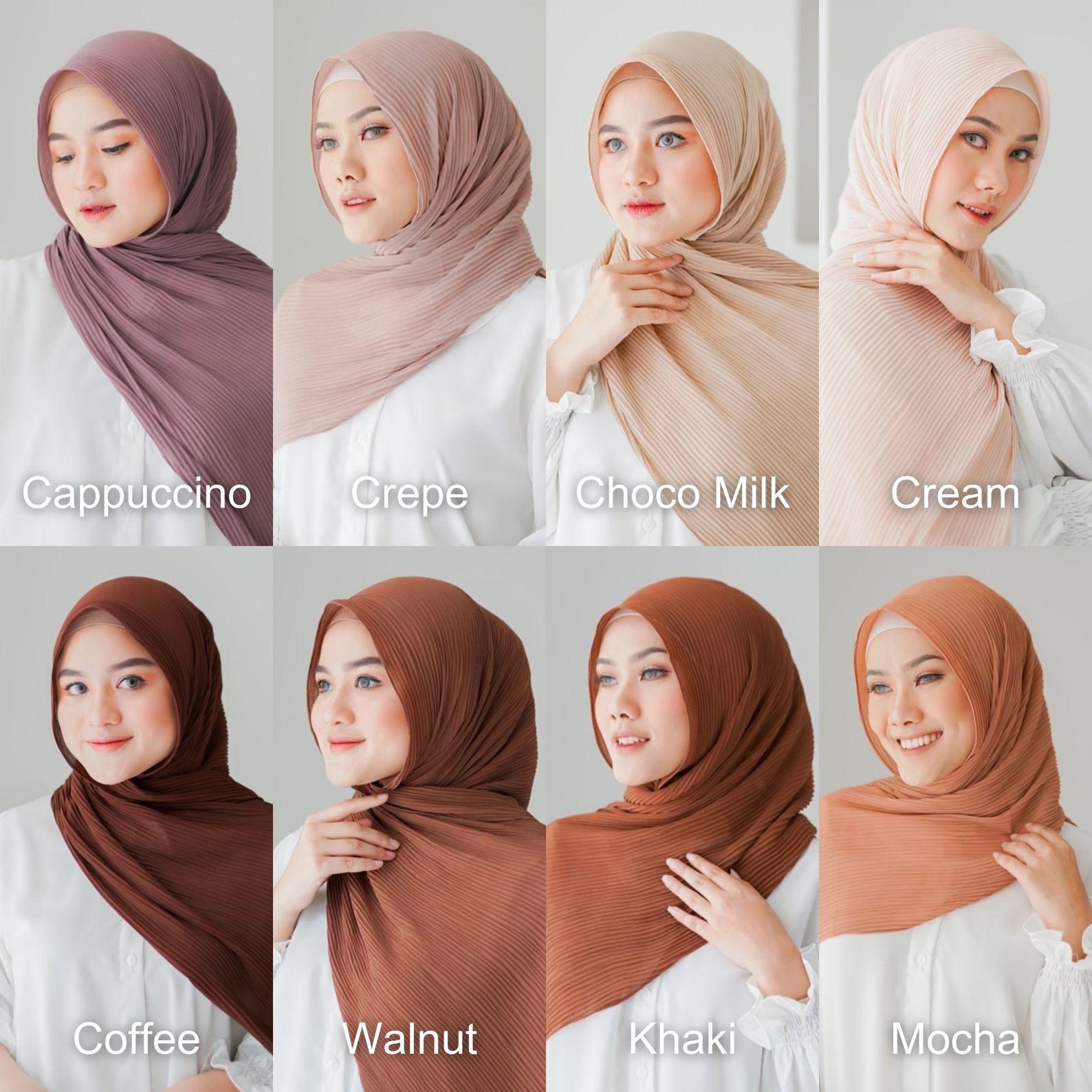 CYRA Scarf, 40 Colors Pleated Hijab Shayla, Textured Plissé Headscarf ...