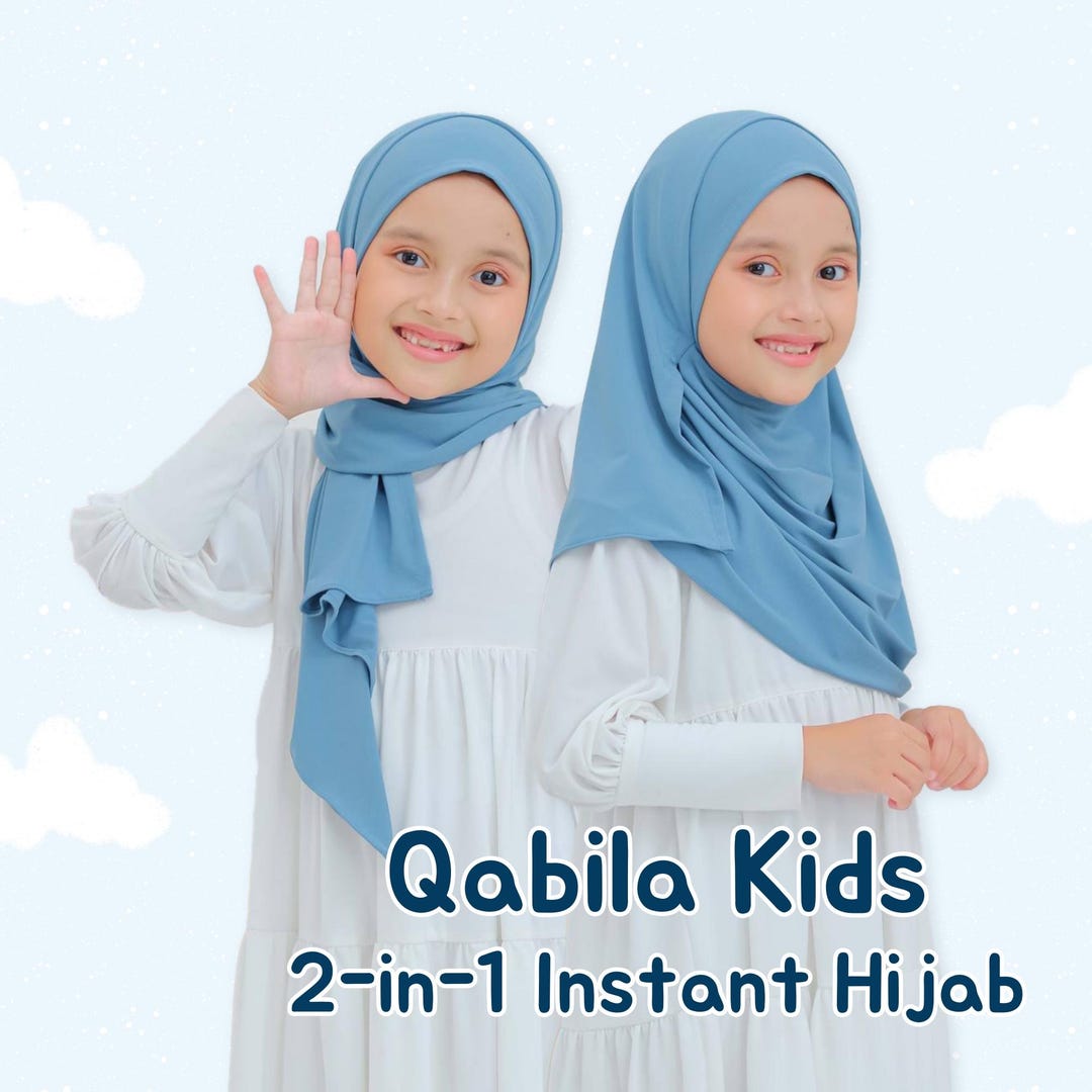 QABILA Kids 2-in-1 Instant Hijab, 2 Sizes & 13 Colors Premium Jersey ...