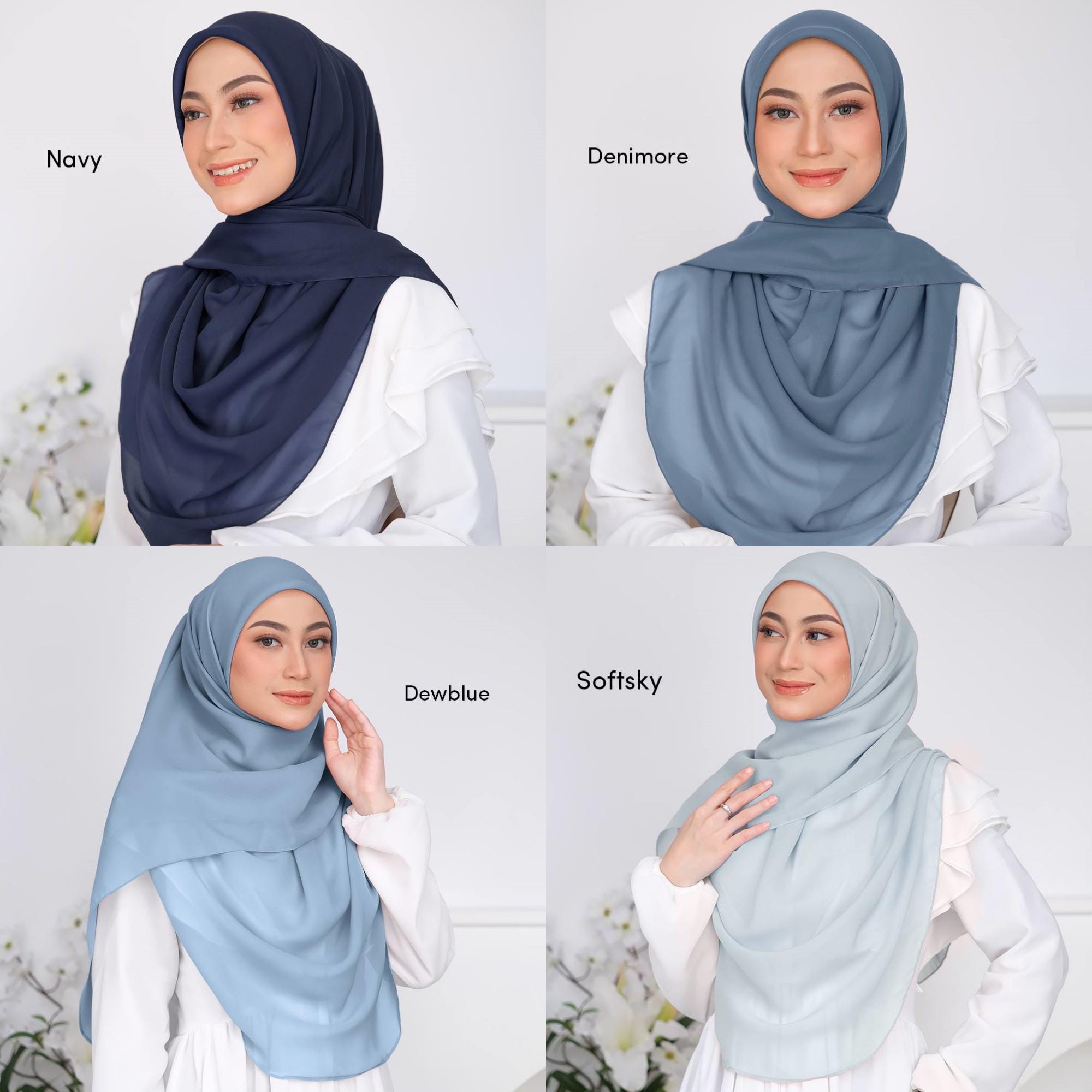 RUMI Scarf With Rounded Corners, Large Square Hijab Scarf, Lightweight ...