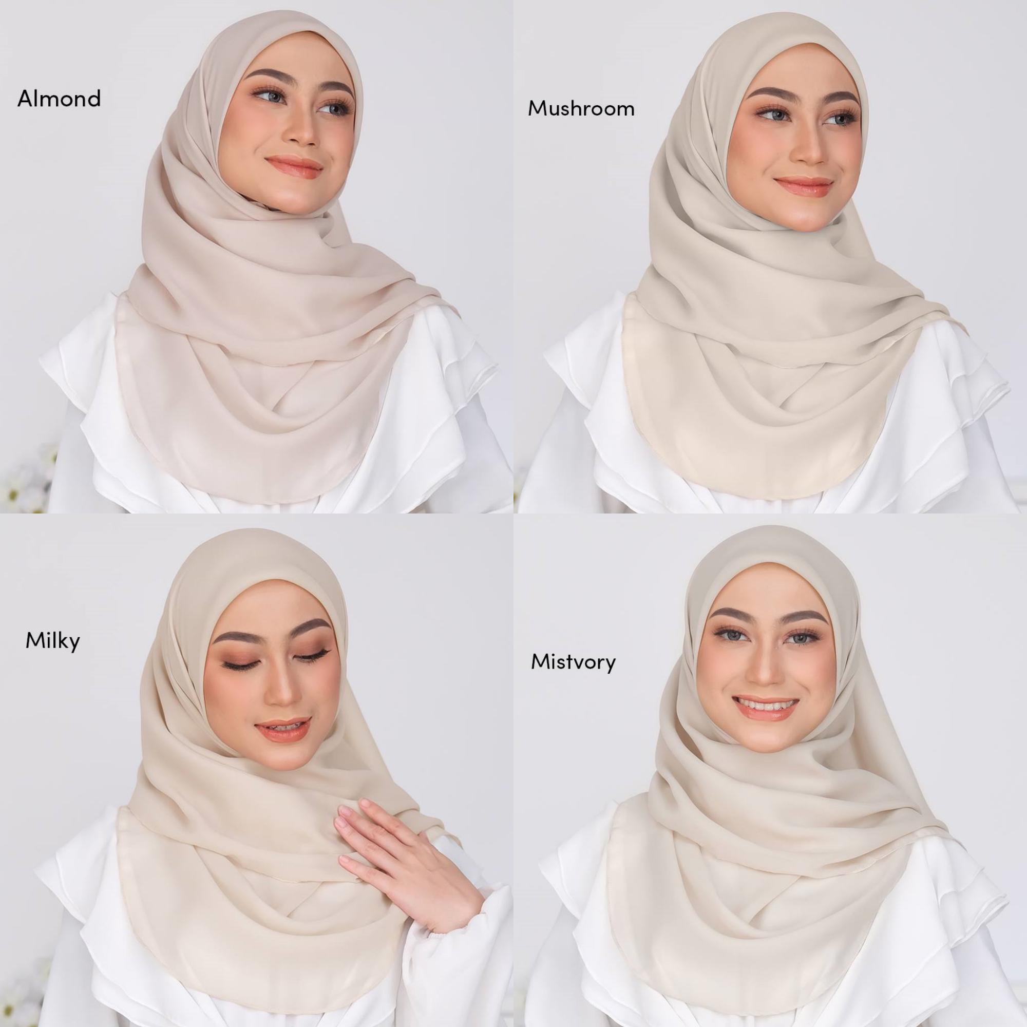 RUMI Scarf With Rounded Corners, Large Square Hijab Scarf, Lightweight ...