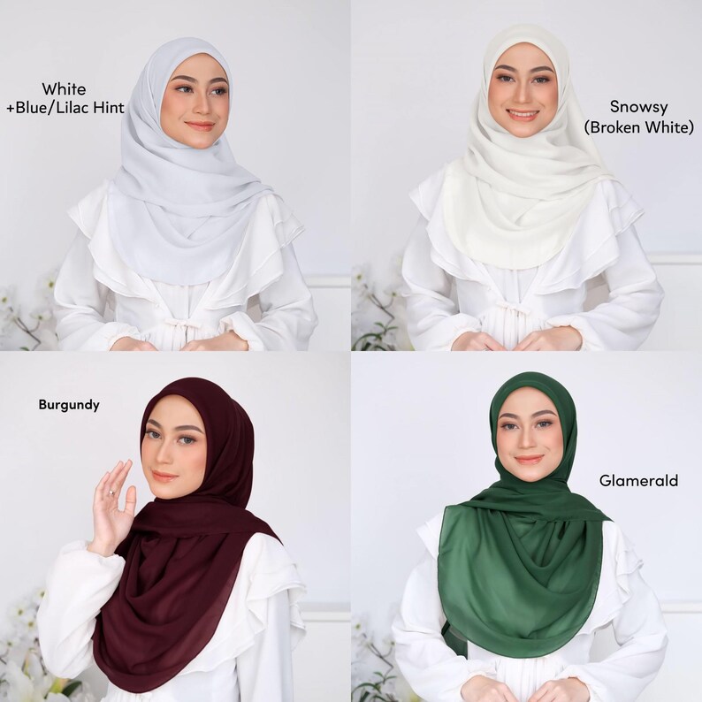 RUMI Scarf With Rounded Corners, Large Square Hijab Scarf, Lightweight ...