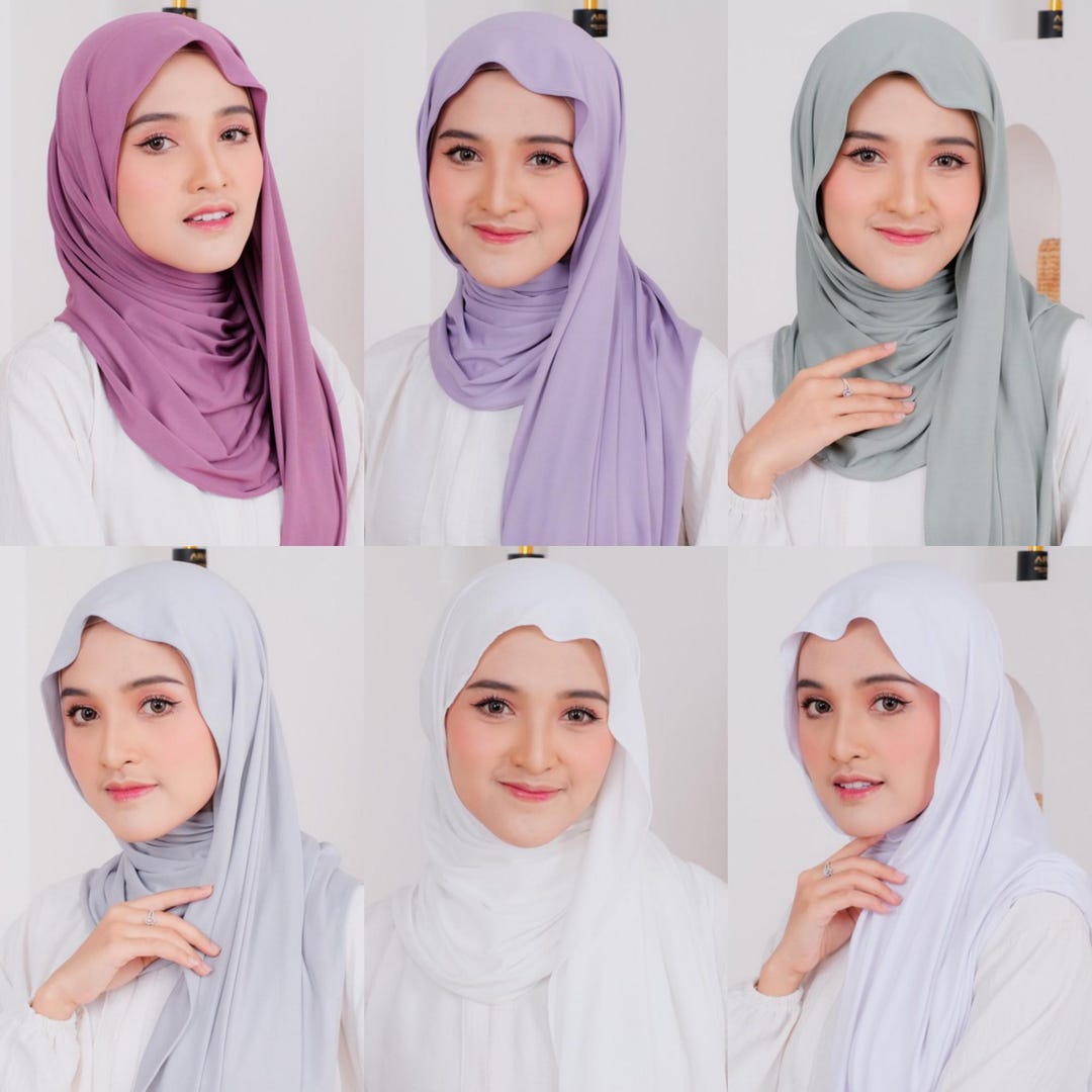 AURELLE Scarf, 30 Colors Jersey Hijab Shayla Turban, Lilac Sage Green ...