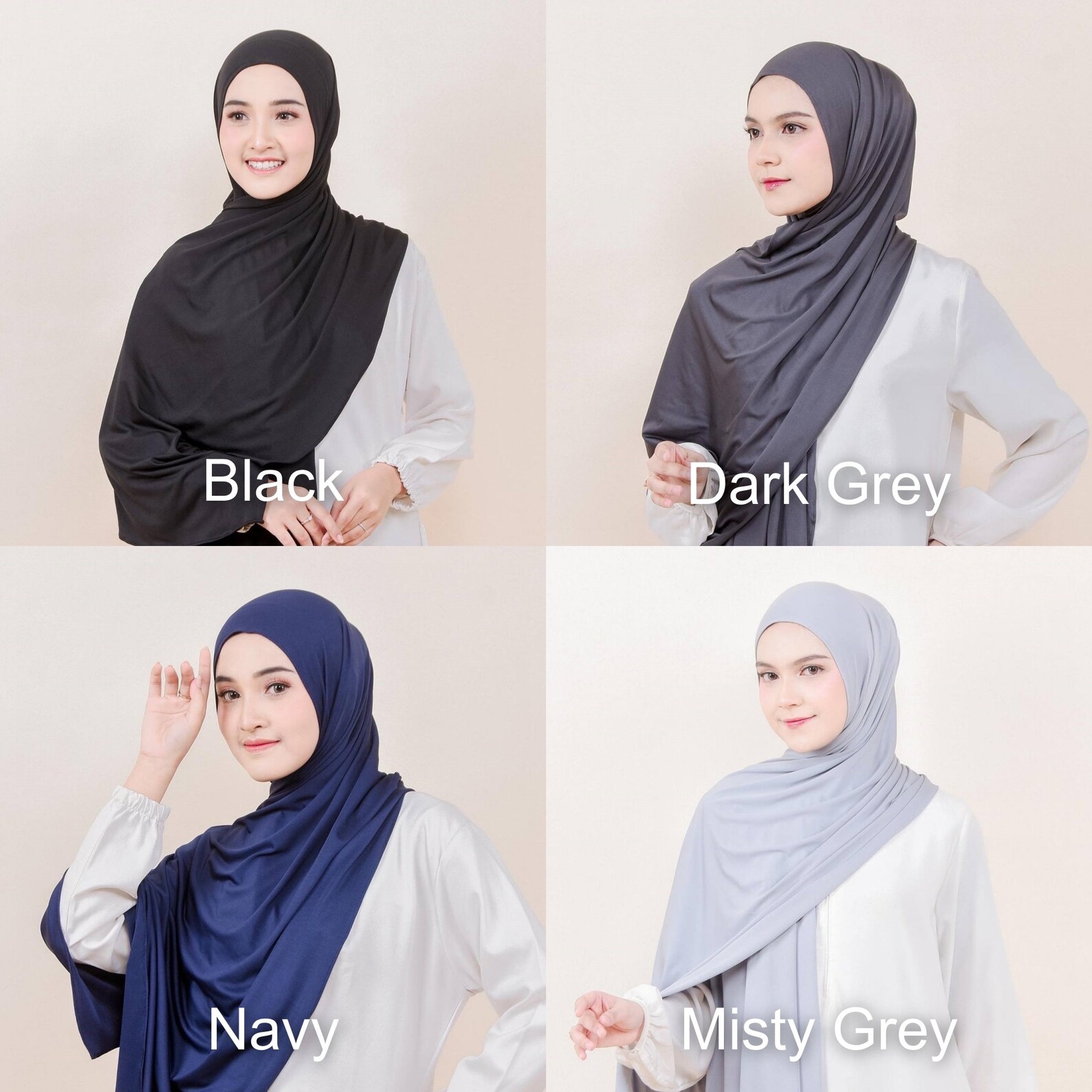 RAHILAH Instant Hijab, 12 Colors Jersey Hijab Shawl, Quick Easy Wear No ...