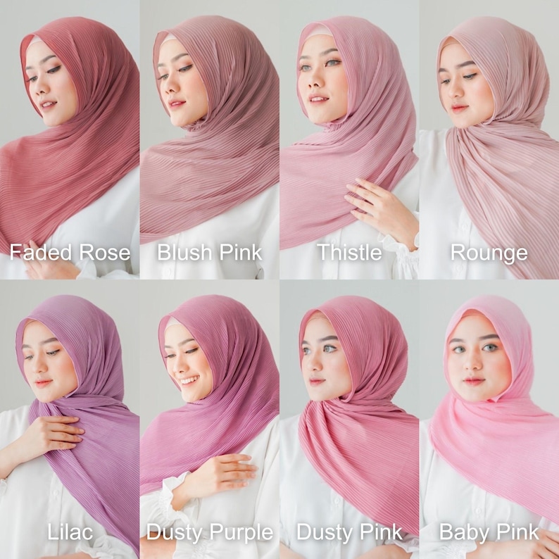 CYRA Scarf, 40 Colors Pleated Hijab Shayla, Textured Plissé Headscarf ...