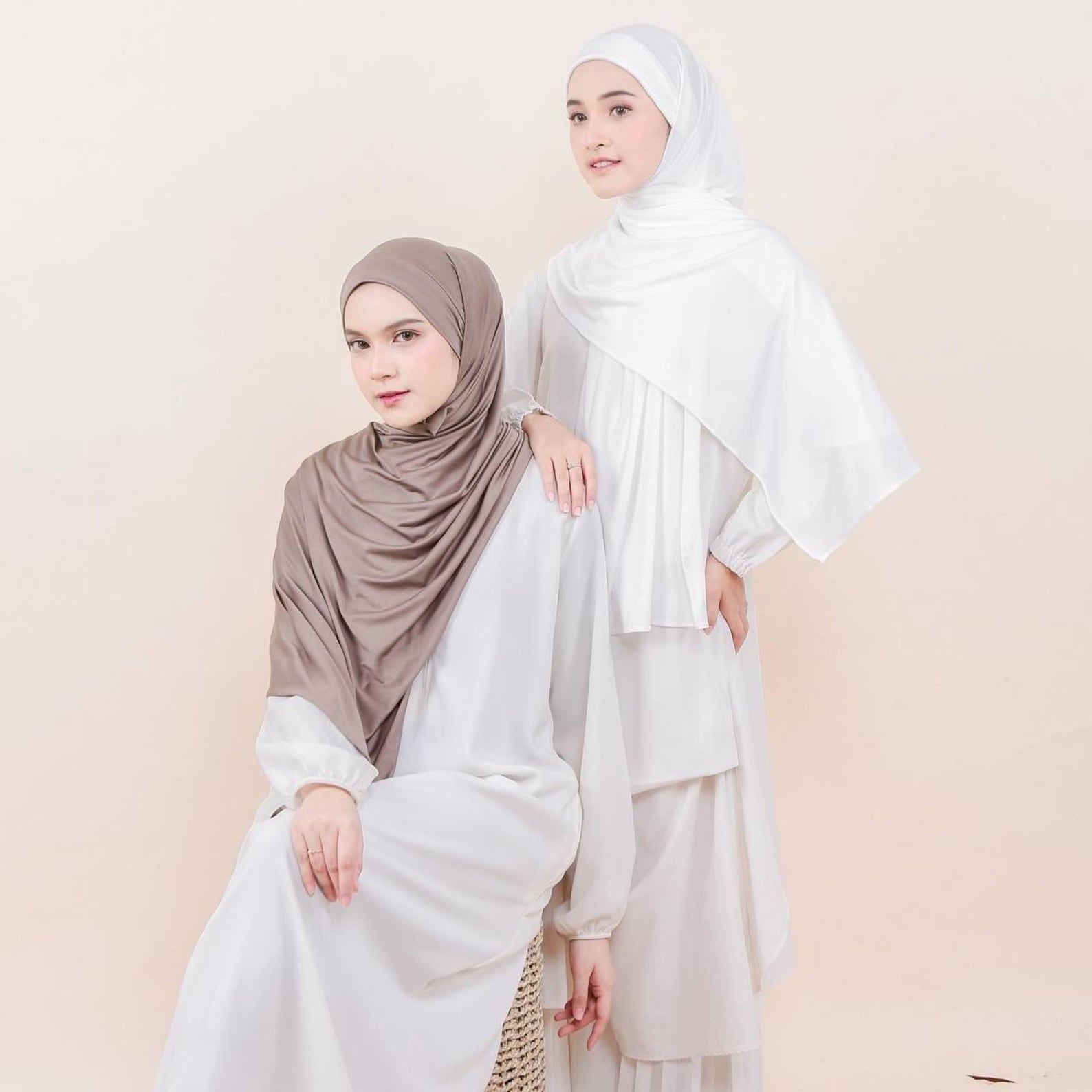 NAJLAA Semi-instant Hijab Scarf With Back Ties, 12 Colors Jersey Hijab ...